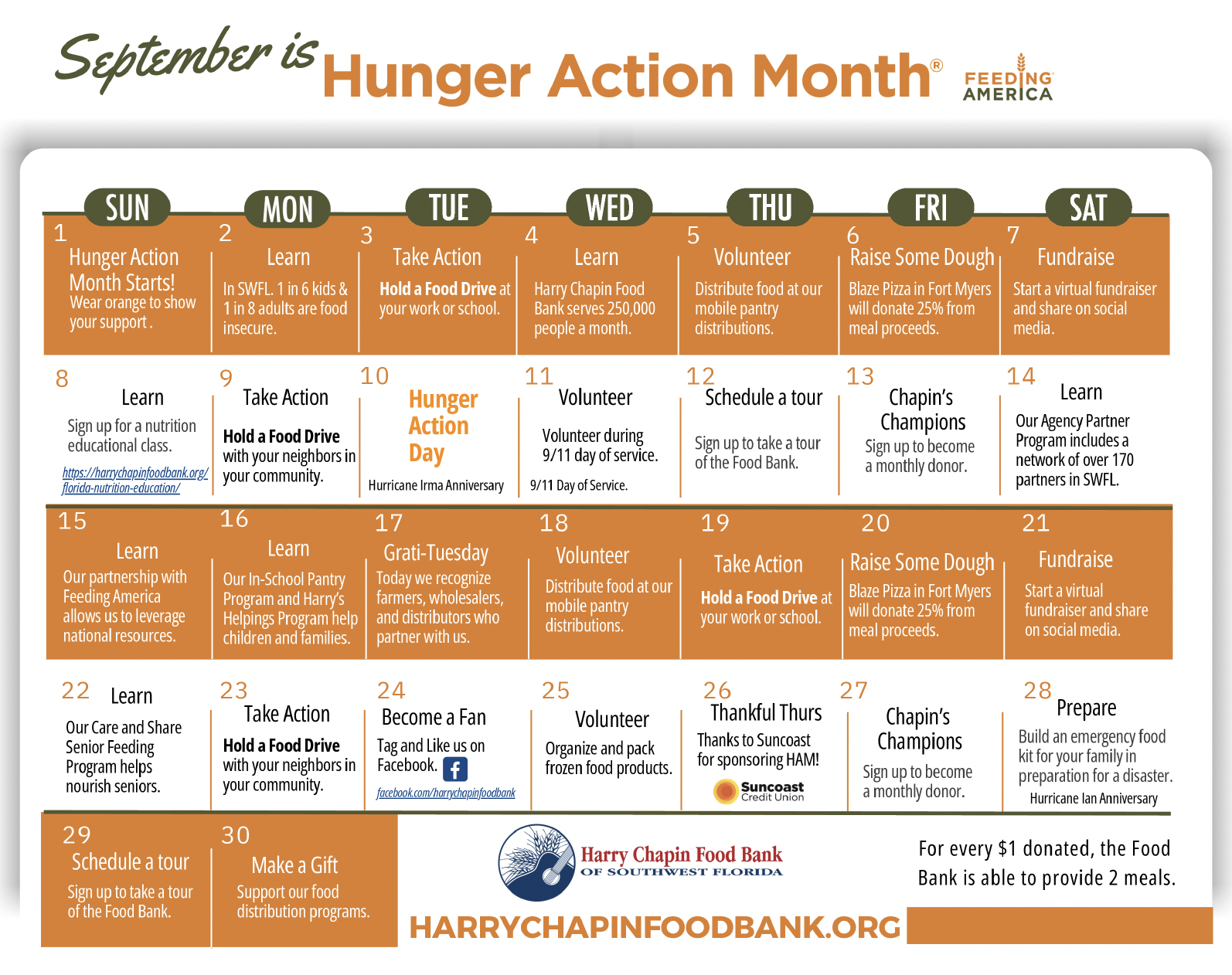 September is Hunger Action Month - Harry Chapin Food Bank